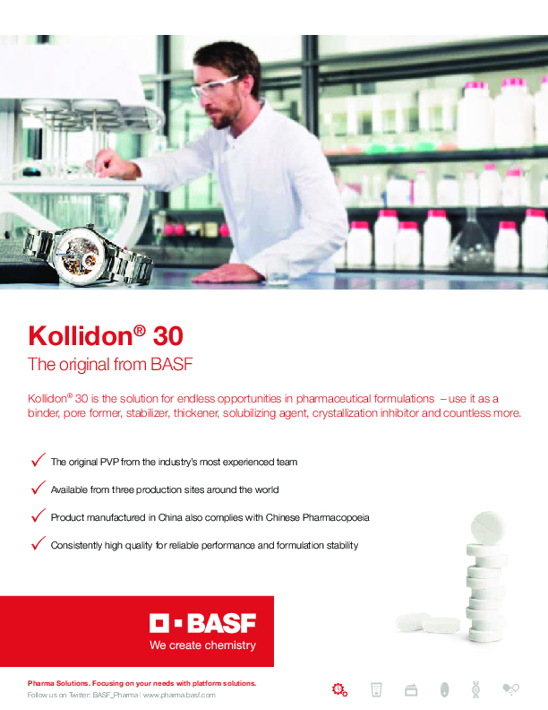 Kollidon® 30 - Origin Germany 25KG | Povidones,… | BASF Pharma